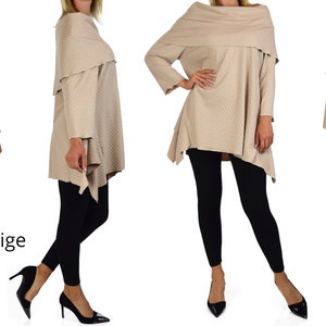 High Fashion Cowl Neck Tunic, Women Fashion Tunic,full Sleeve Cowl Neck ...