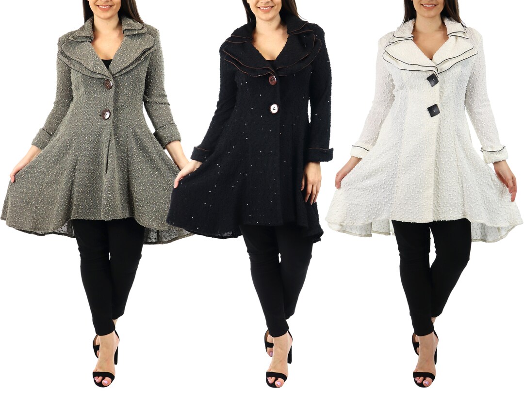 Artsy and Chic Women Fit and Flare Designer Jacket, High Low Jacket ...