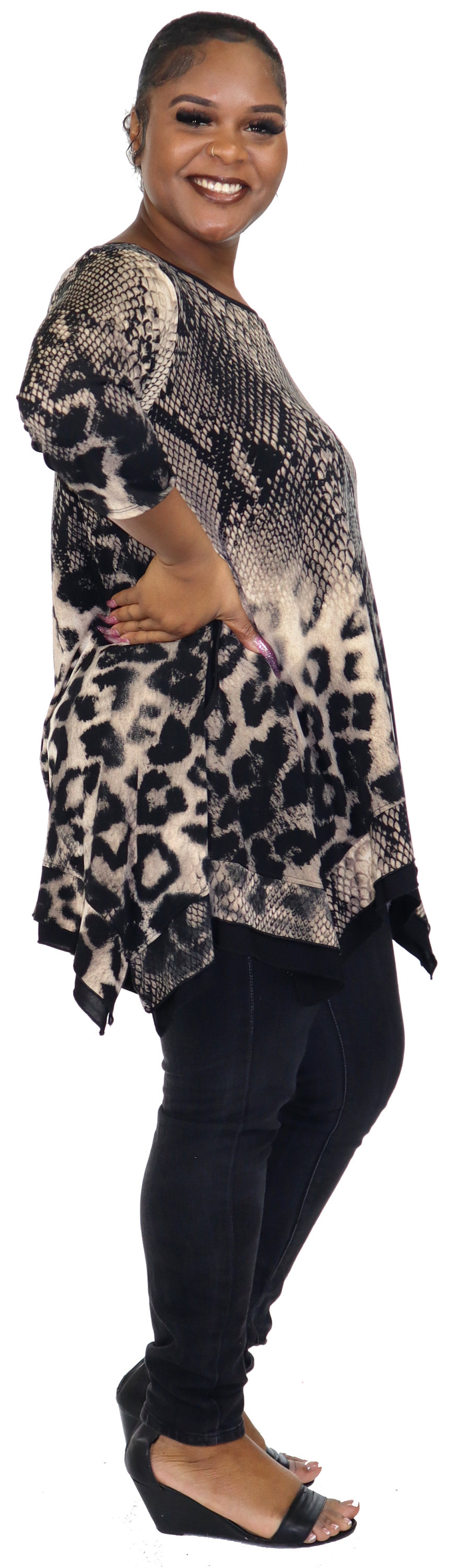 High End Tunic, Animal Print Tunic, Snake Print, Lagenlook Tunic, Boho ...
