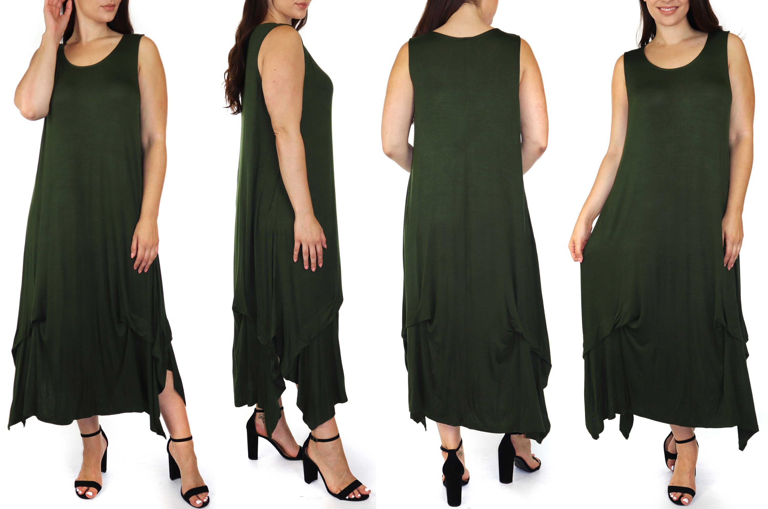 Women's Sleeveless Loose Fitting Maxi Summer Dress in Regular and Plus ...