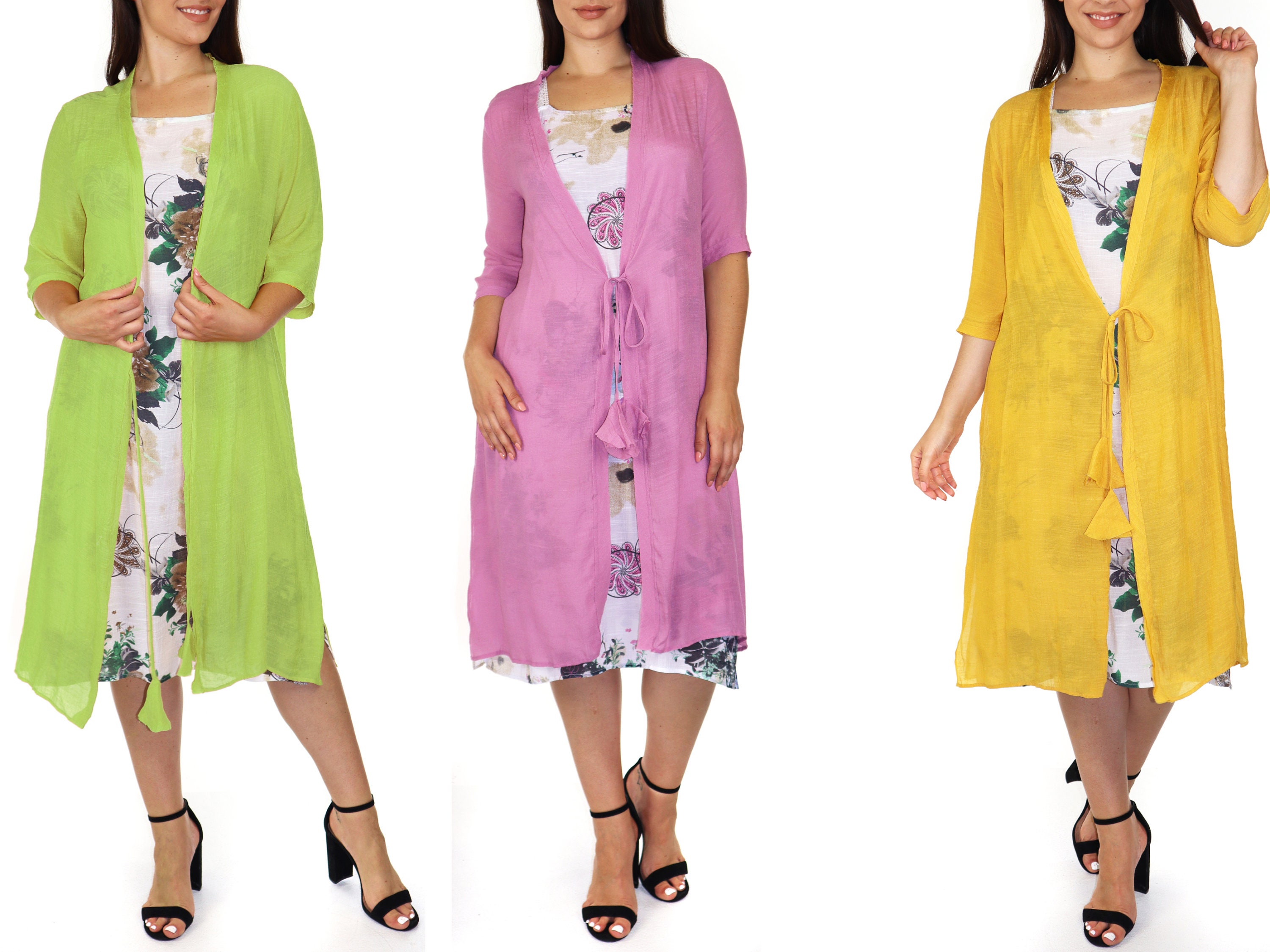 Women 2 Piece Tunic Duster and Camisole Set Comes With Semi - Etsy