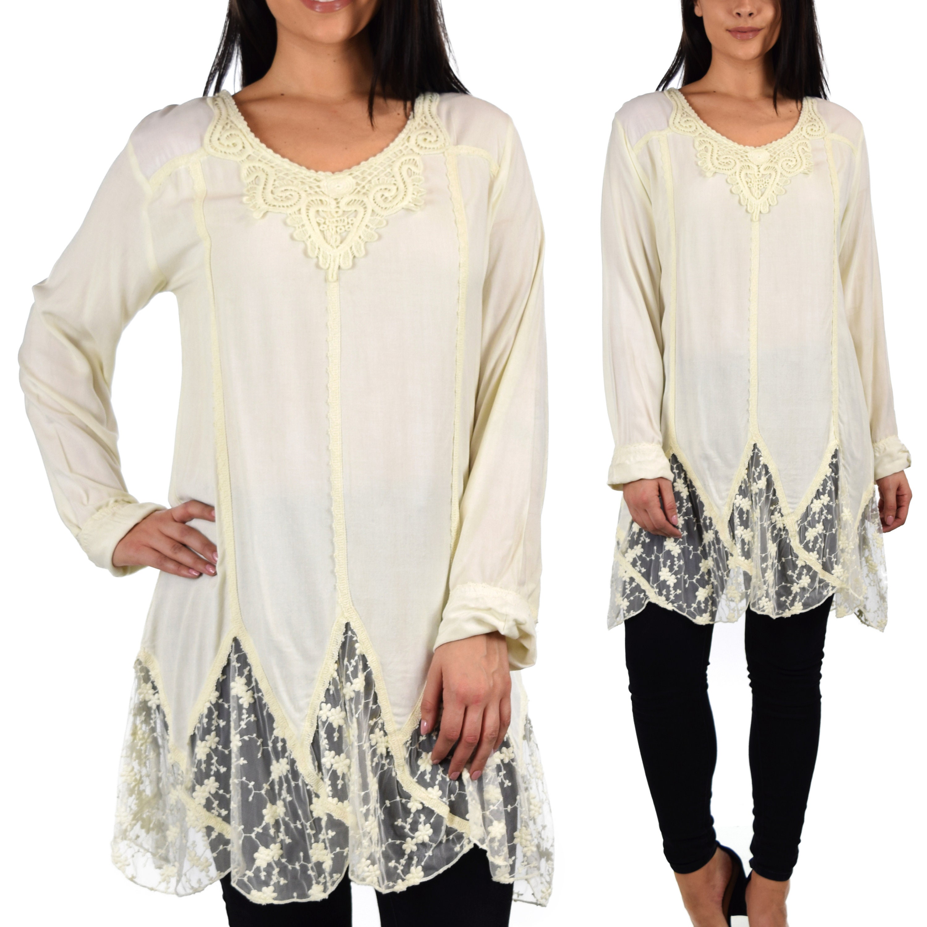 Women Plus Size Vintage Bohemian Colonial Lace Tunic Blouse - Etsy