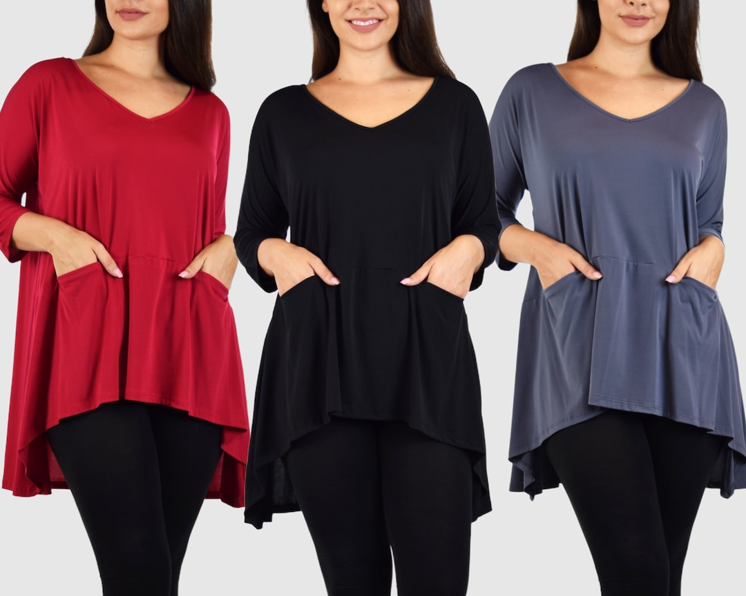 Plus Size Tunic, Oversize Tunic, Hi Low Tunic, Asymmetrical Tunic ...