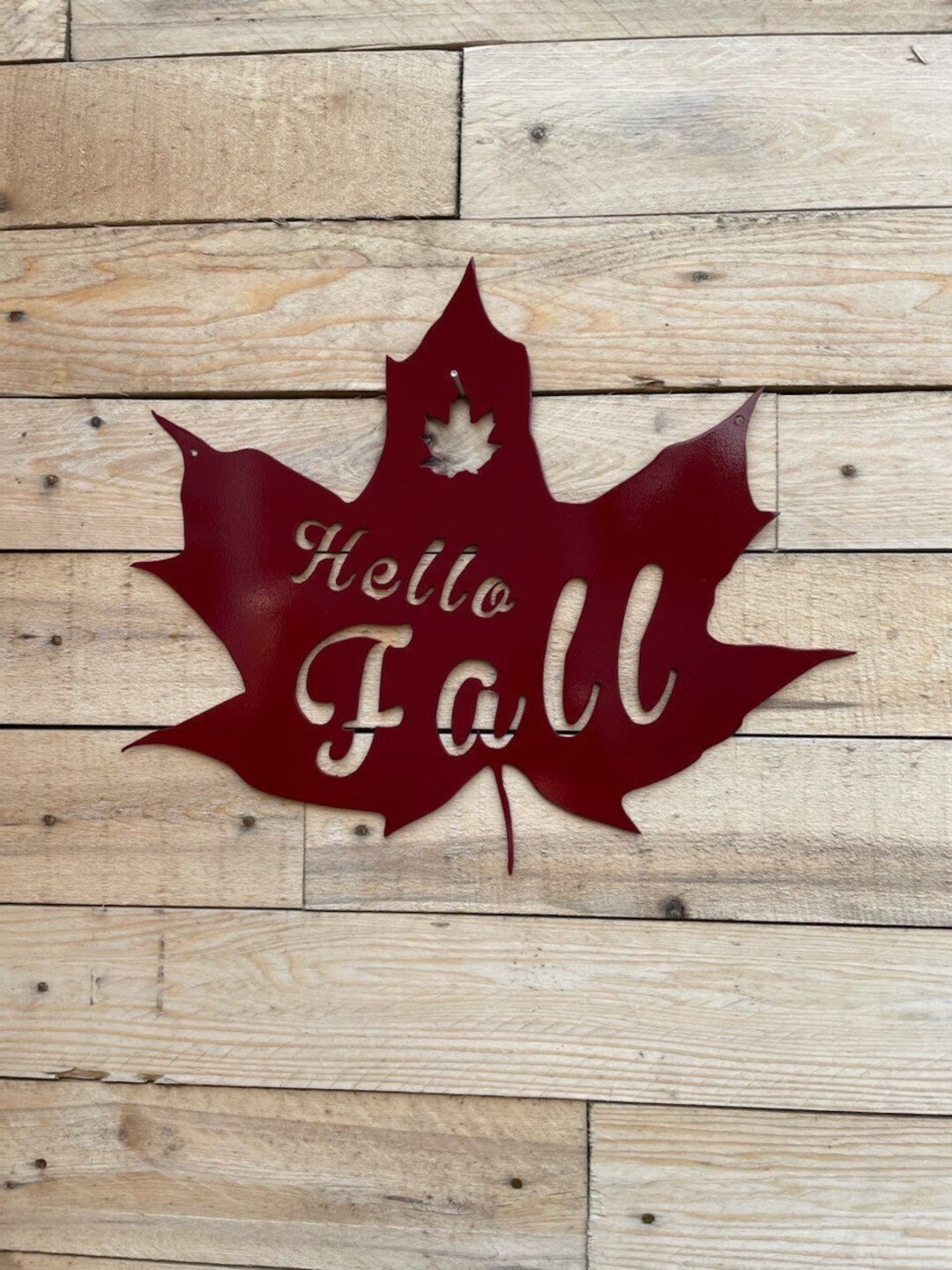 Hello Fall Wall Decor, Metal CNC Plasma Cut, Autumn, Door Decor ...