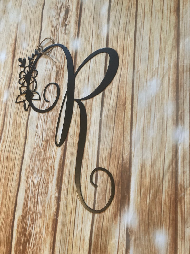 Floral Decorative Metal Monogram Letters Wall Art Door - Etsy