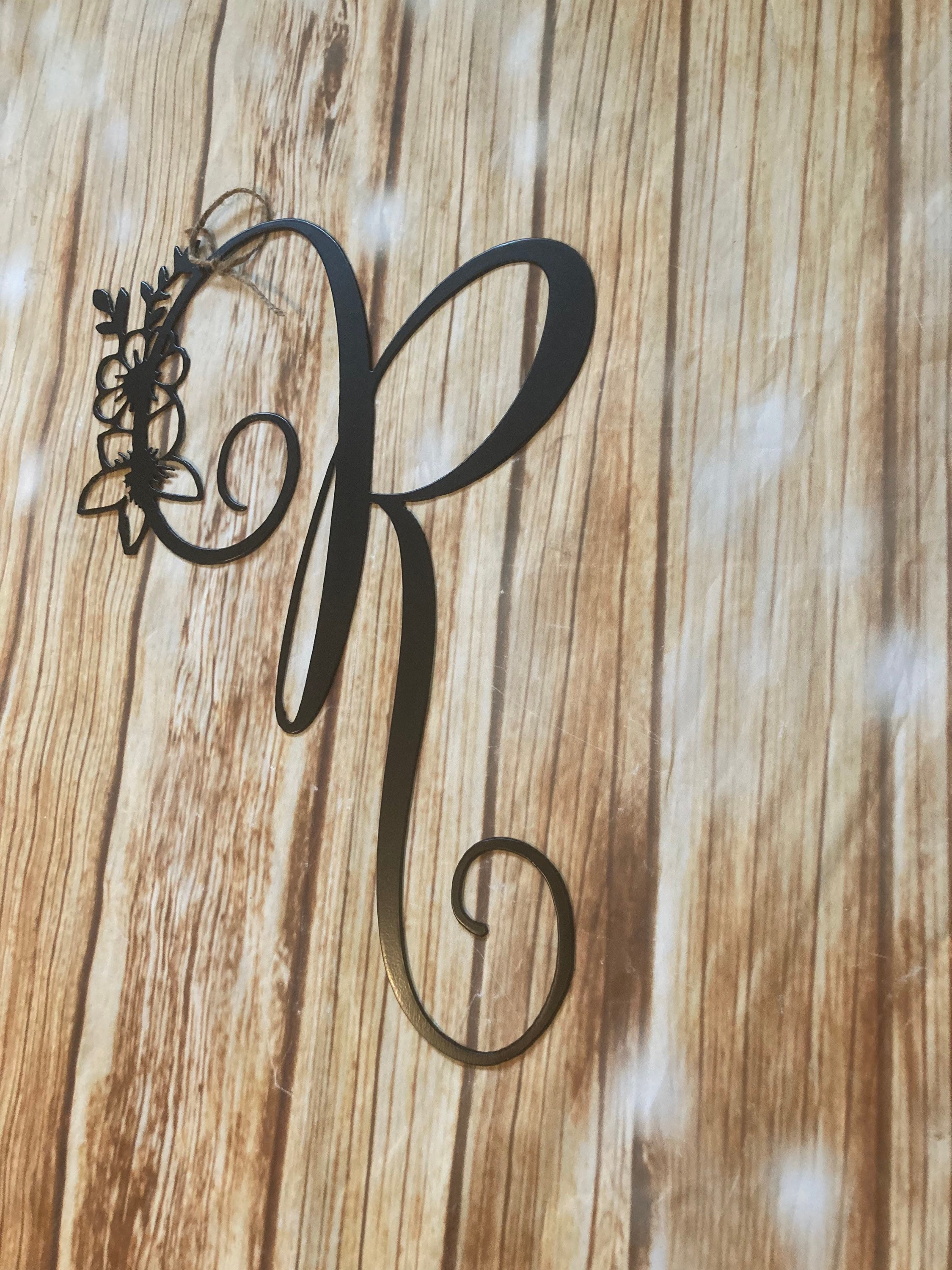 Floral Decorative Metal Monogram Letters Wall Art Door - Etsy
