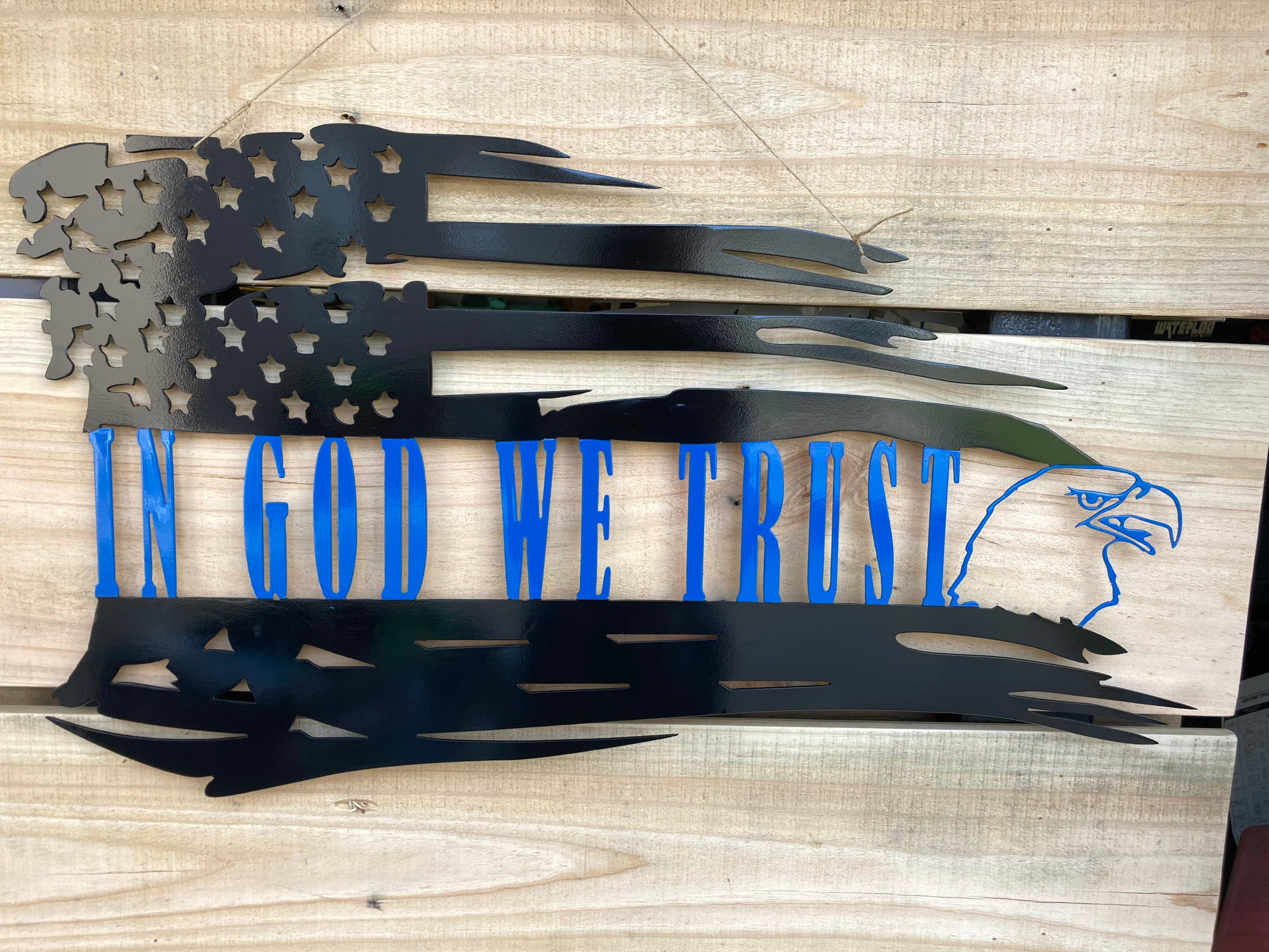 We Shall Prevail-Metal CNC Plasma Cut Flag Metal Decor Metal Wall Metal ...