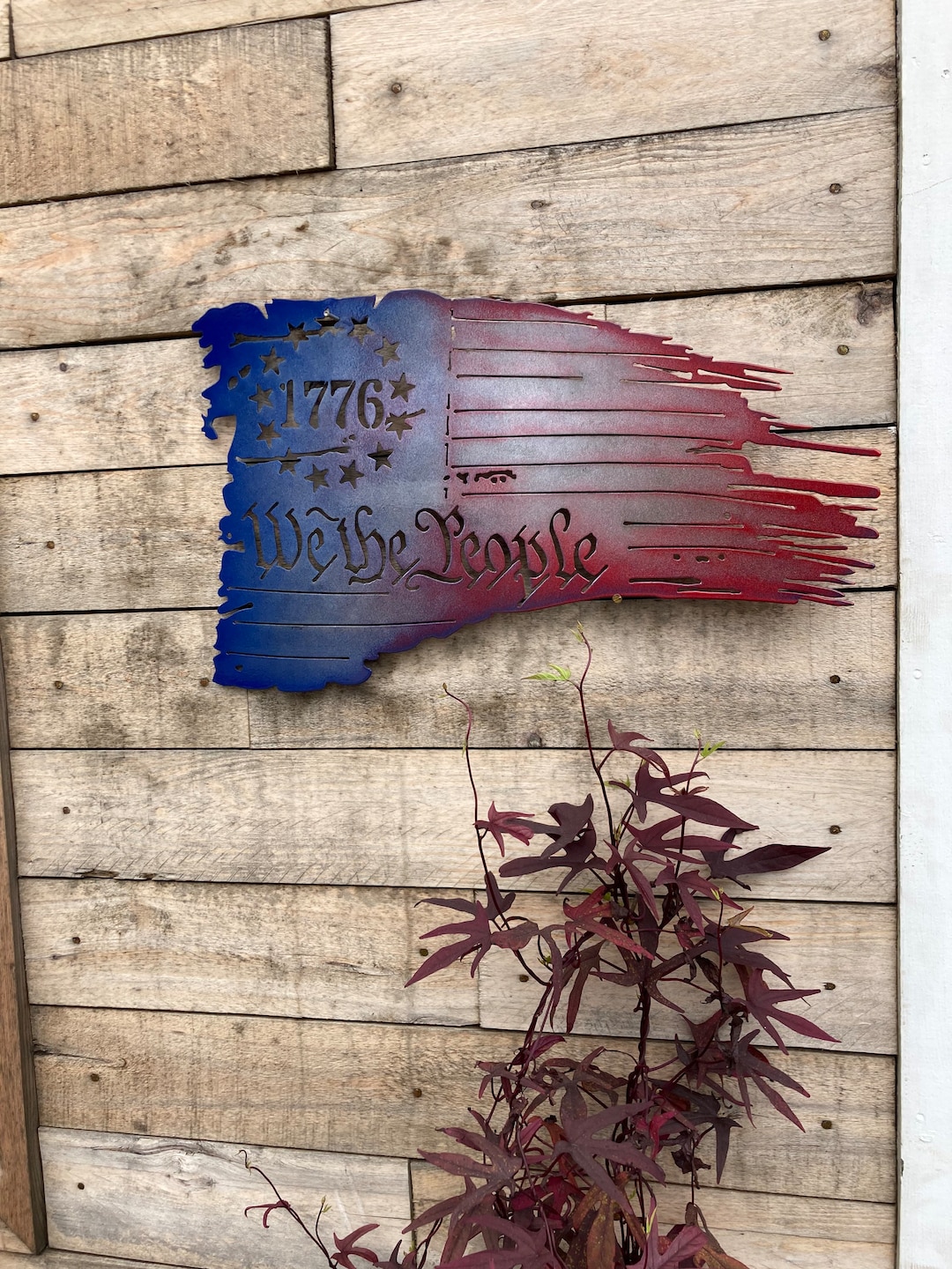 We the People Flag, Metal Flag, CNC Plasma Cut, Metal Wall Decor ...