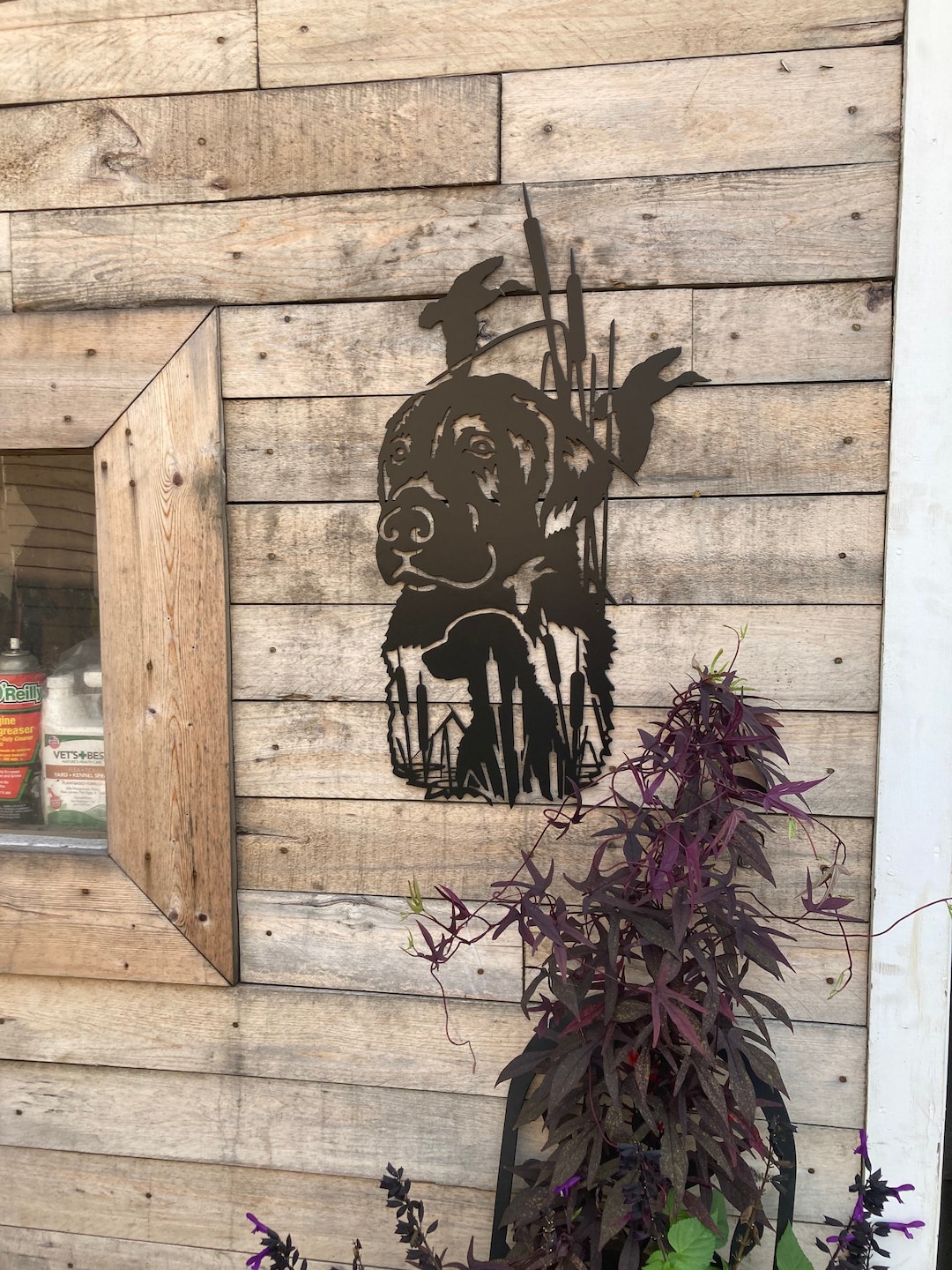 Lab Duck Nature Scene, Metal Wall Hanging, CNC Plasma Cut, Cattails ...