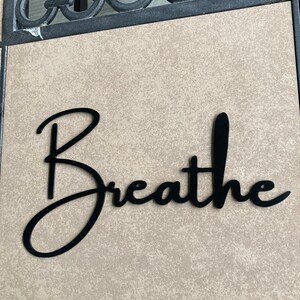Breathe Metal Sign: Inspirational Script Wall Decor - Etsy