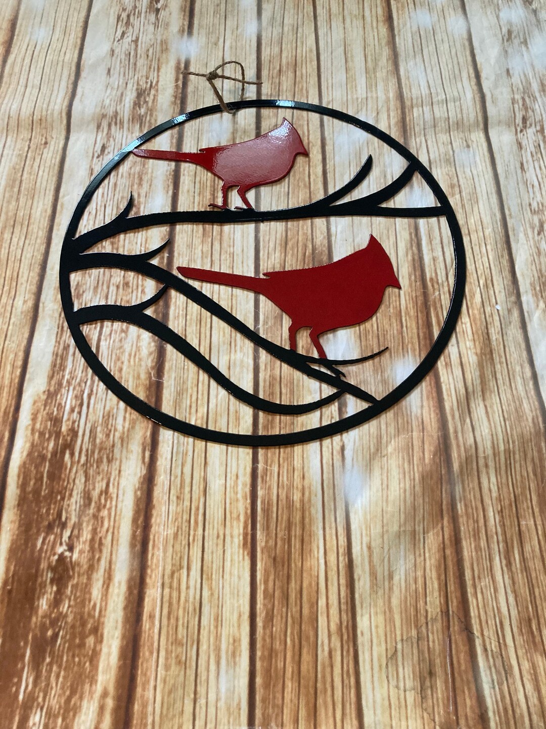 Cardinal Tree Scene, Metal Sign, Wall Hanging, Metal Art, Cardinal ...