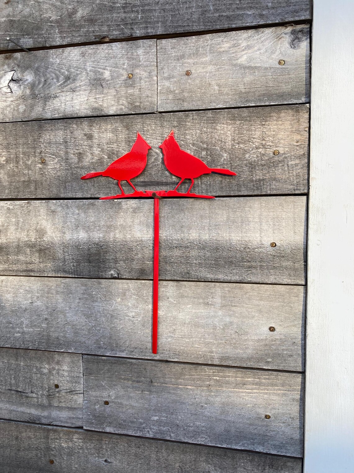 Metal Cardinal Garden Stake: CNC Plasma Cut Bird Decor - Etsy