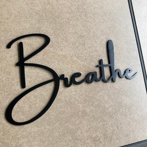 Breathe Metal Sign: Inspirational Script Wall Decor - Etsy
