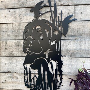 Lab Duck Nature Scene, Metal Wall Hanging, CNC Plasma Cut, Cattails ...