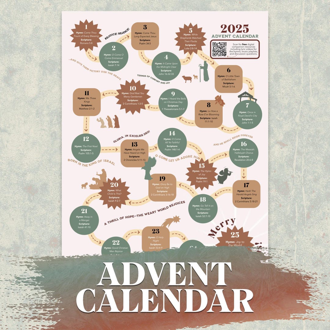 2025 Printable Advent Calendar | Celebrate Christmas With Hymns, Carols ...