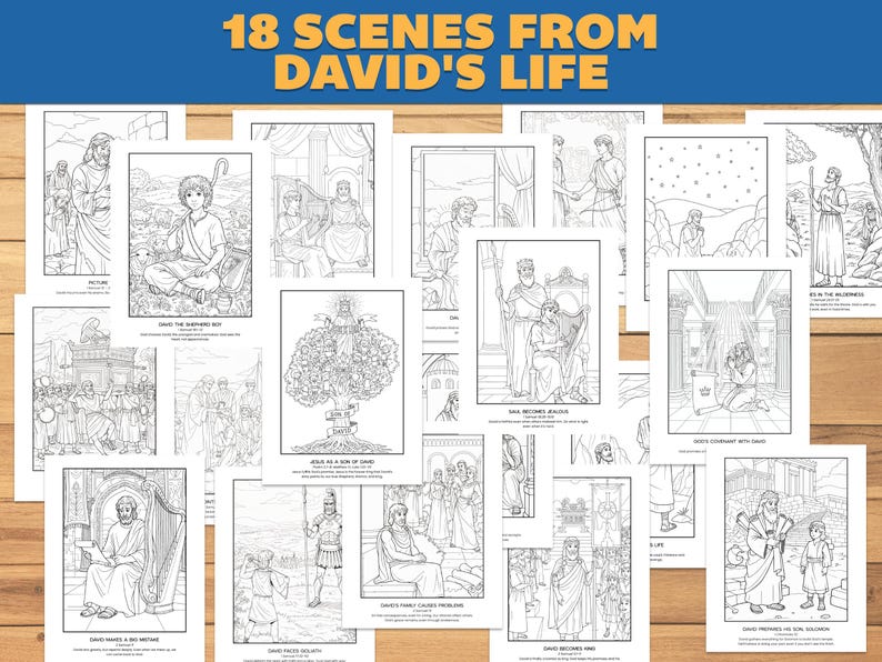 Life of David Coloring Pages | Bible Story Activity (printable) - Etsy