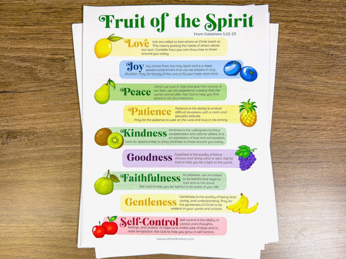 Fruit of the Spirit Printable Activity Guide for Family Discipleship - Etsy