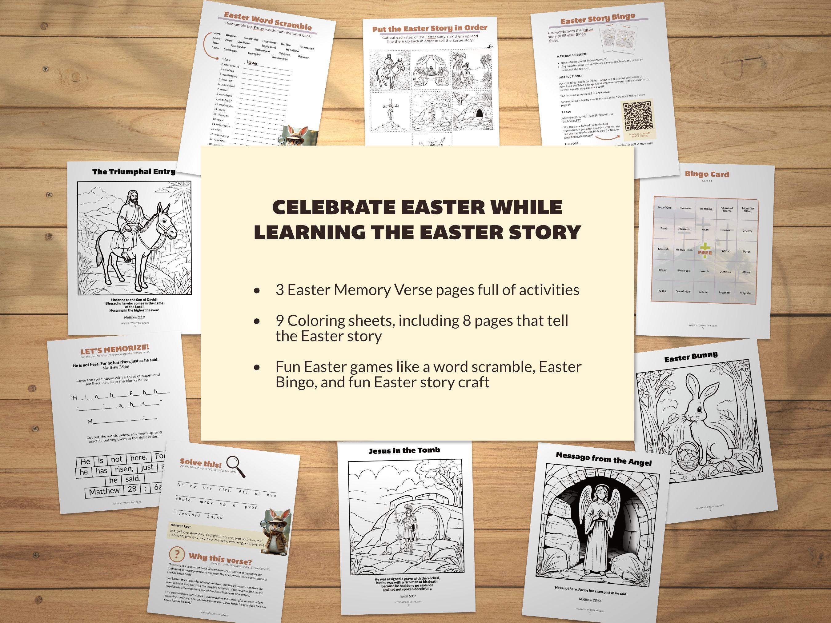 Christian Easter Activity Bundle for Kids | Religious Easter Story ...