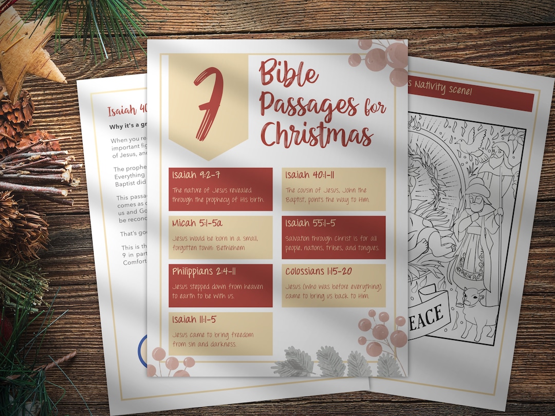 7 Christmas Bible Verses Printable Activity Guide for Family Devotion ...