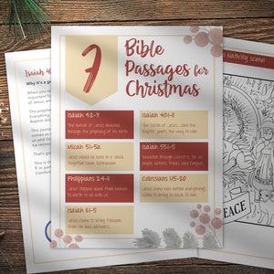 7 Christmas Bible Verses Printable Activity Guide for Family Devotion ...