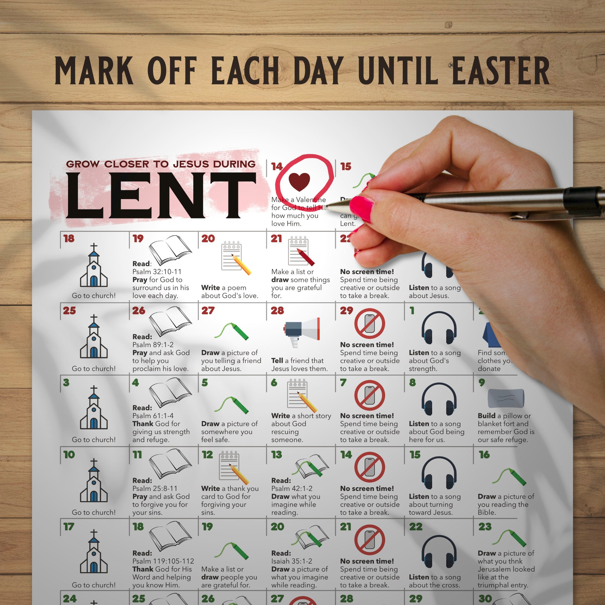 Lent Calendar 2024 Easter Countdown Kids and Family Lent Activity Guide ... Lent Calendar 2024 Easter Countdown Kids and Family Lent Activity Guide ...