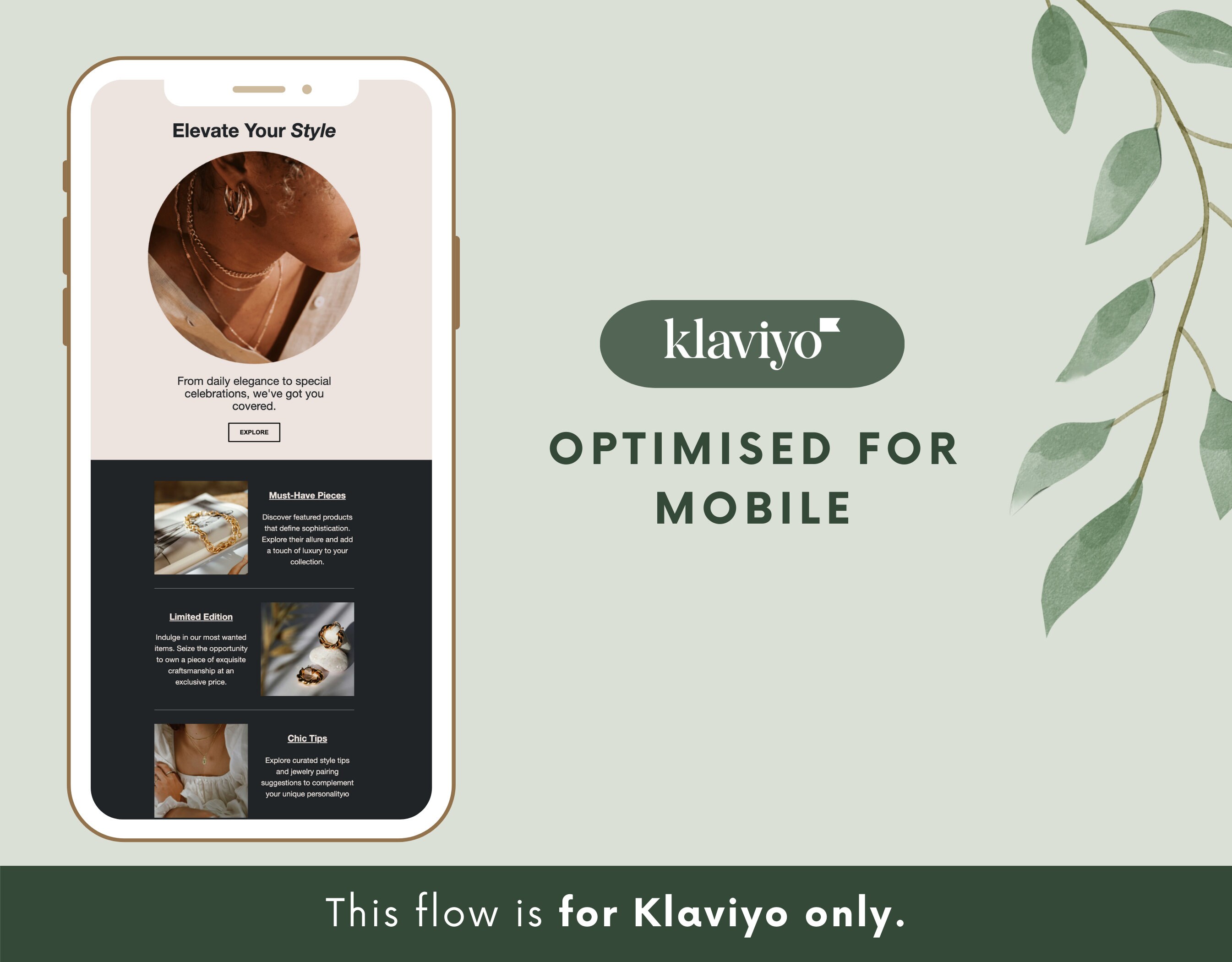 Welcome Email Flow - Edit in Klaviyo, Newsletter Template, Email ...