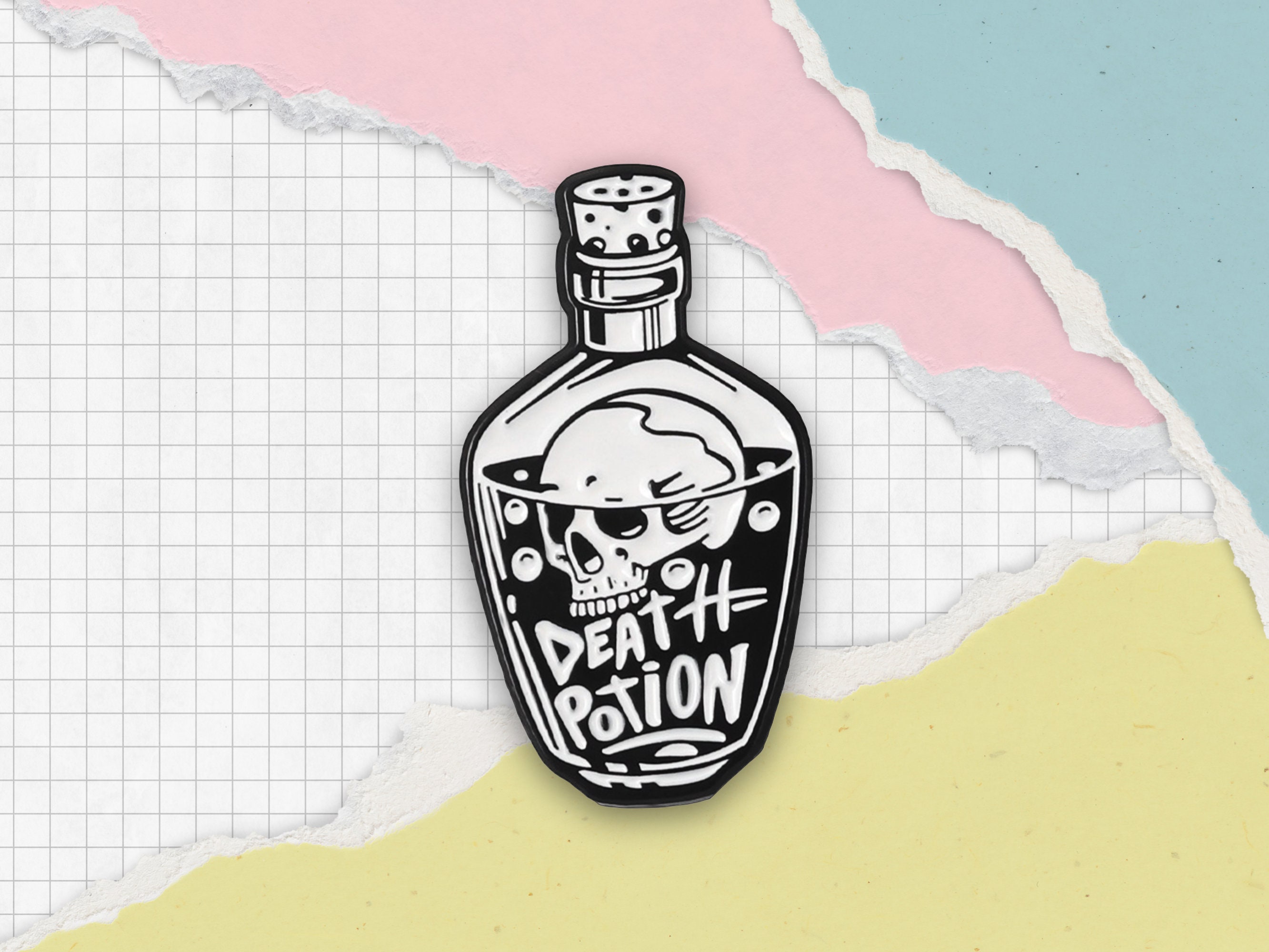Death Potion Enamel Pin Magic Witchcraft Brooch Elixir - Etsy
