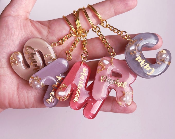 Letter Keychains, Initial Keychain, Name Keychain - Etsy