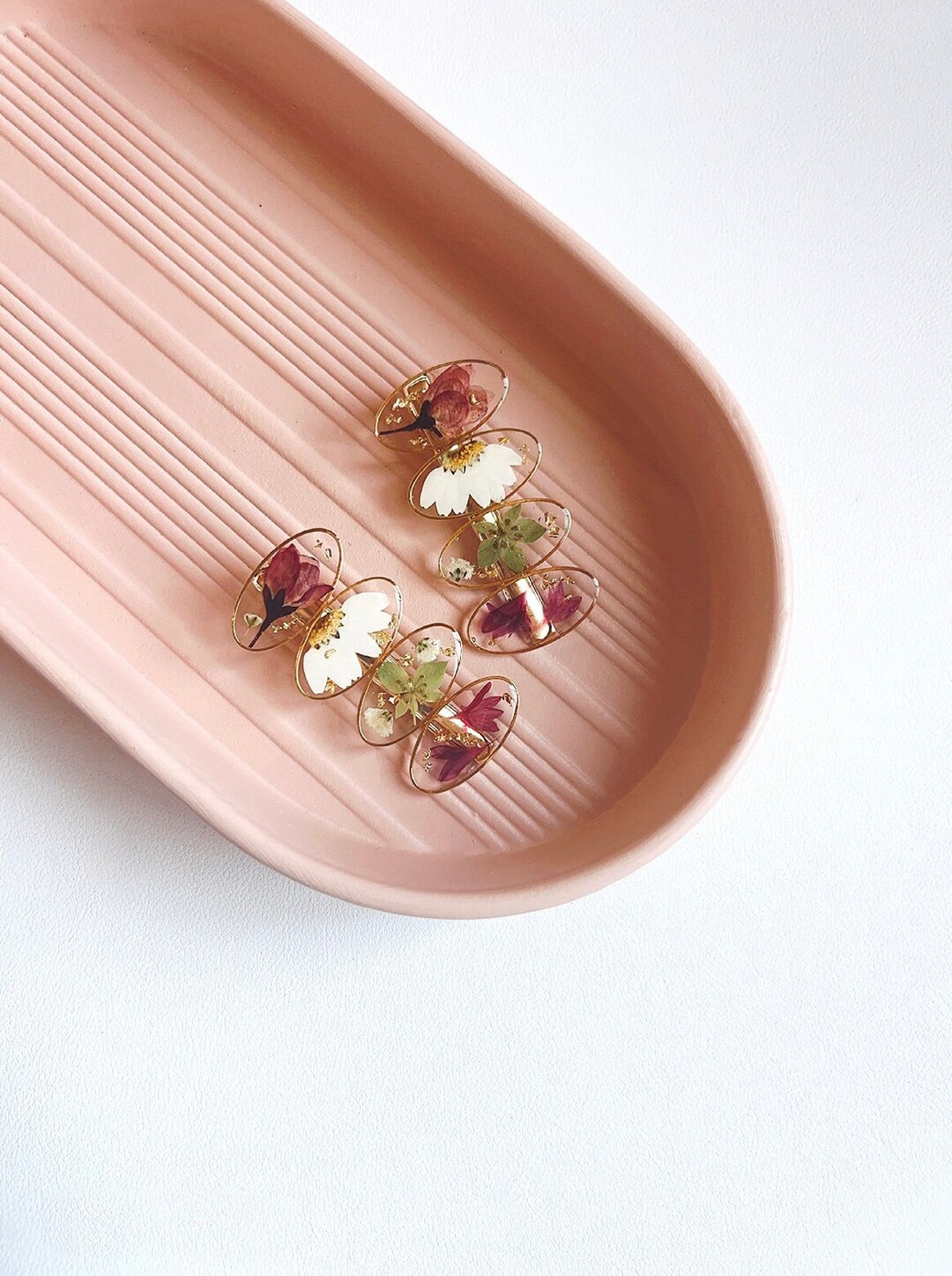 Real Flower Hair Clips Pressed Flower Hair Clip Flower Barrettes