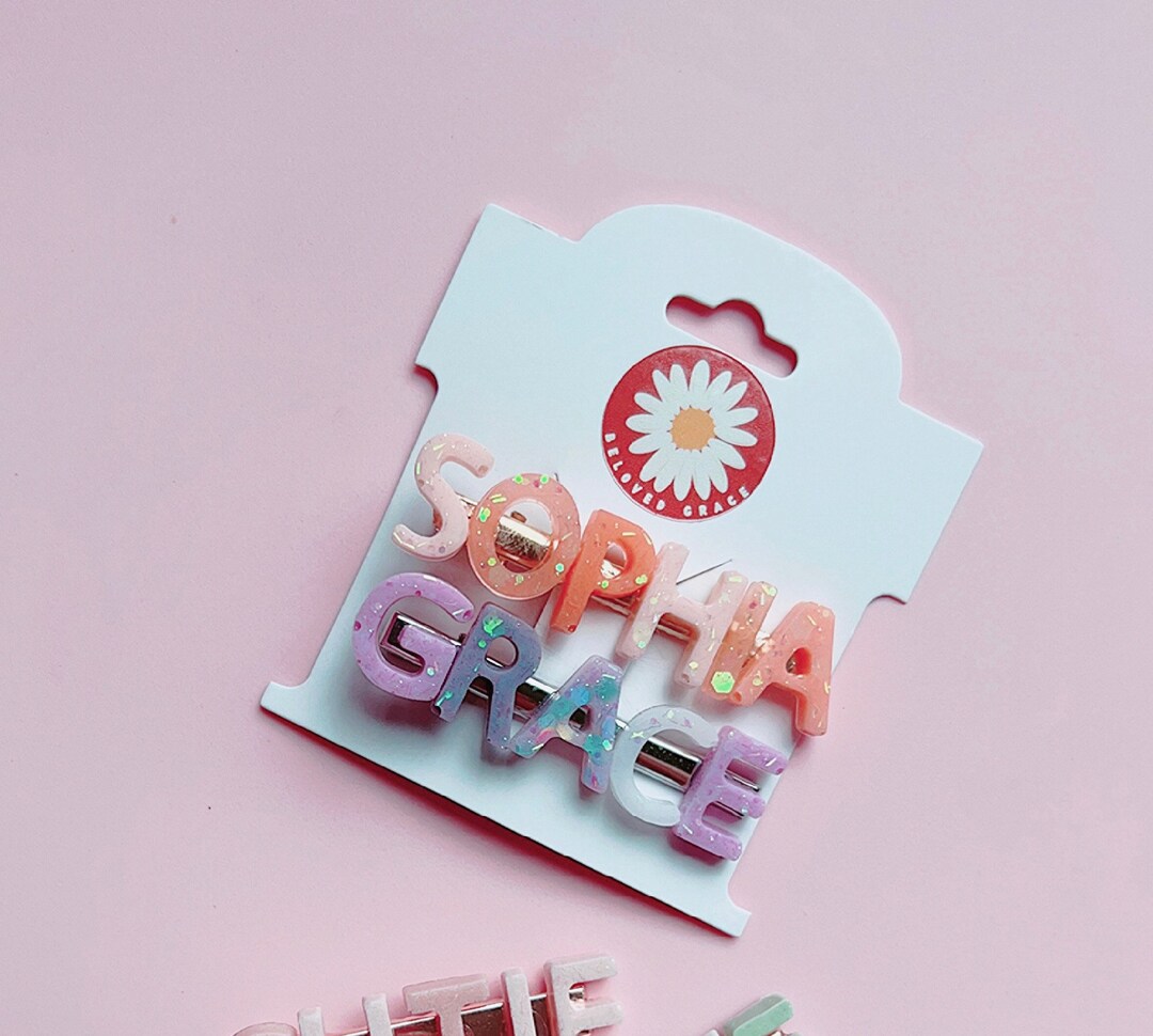 Personalized Name Hair Clips, Resin Hair Clip, Hair Barrettes - Etsy