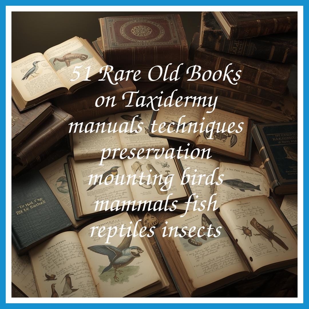 51 Rare Old Books on Taxidermy Manuals Techniques Preservation Mounting ...