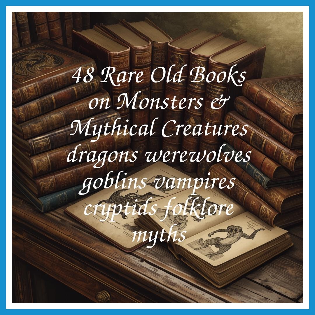 48 Rare Old Books on Monsters & Mythical Creatures Dragons Werewolves ...