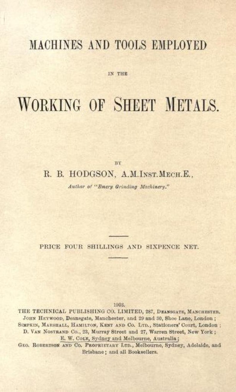Sheet Metal Work 75 RARE BOOKS Learn Practice Metalwork - Etsy