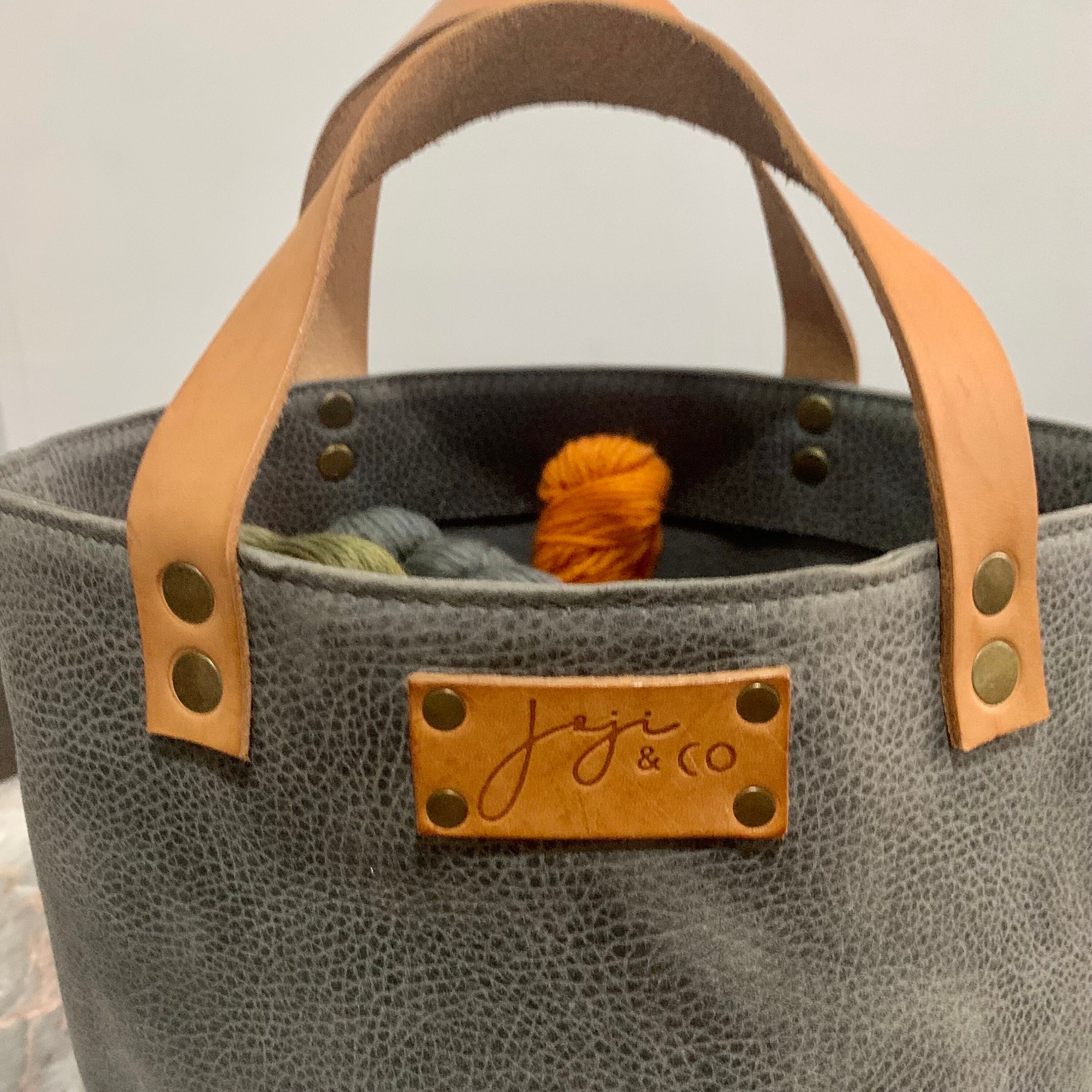 Joji & Co Slate Gray PAMPA Bucket Project Bag - Etsy