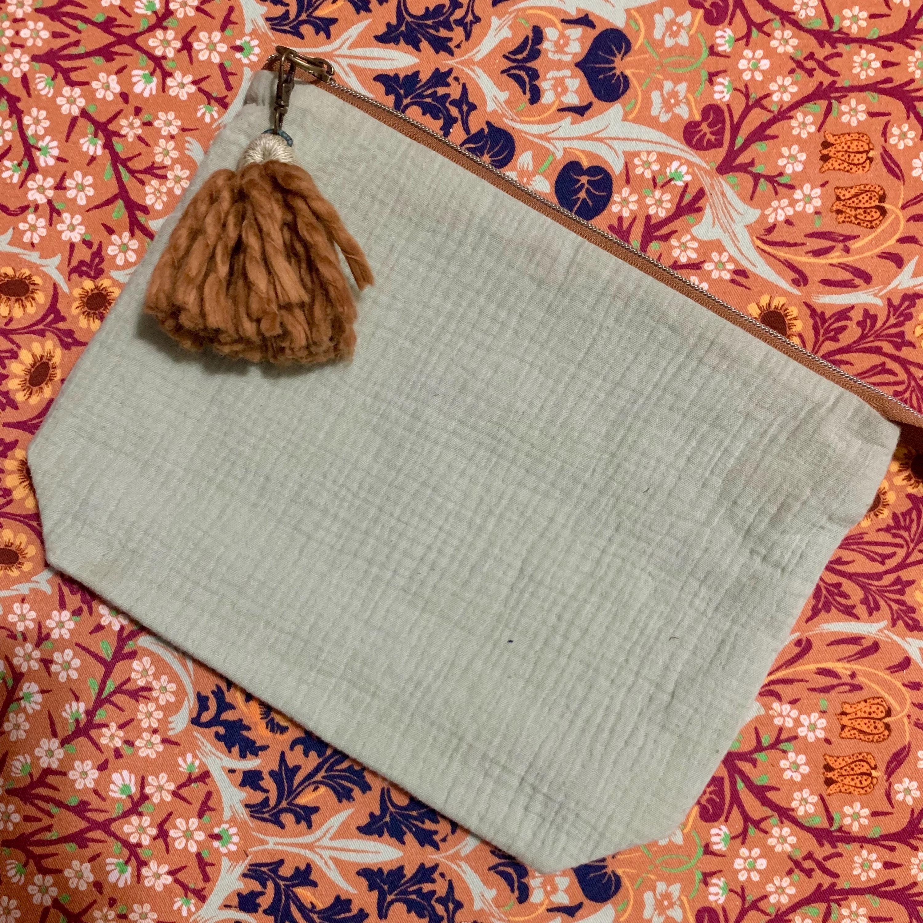 The Prickly Owl Sage Green Project Bag/notions Pouch Zippered Genuine ...