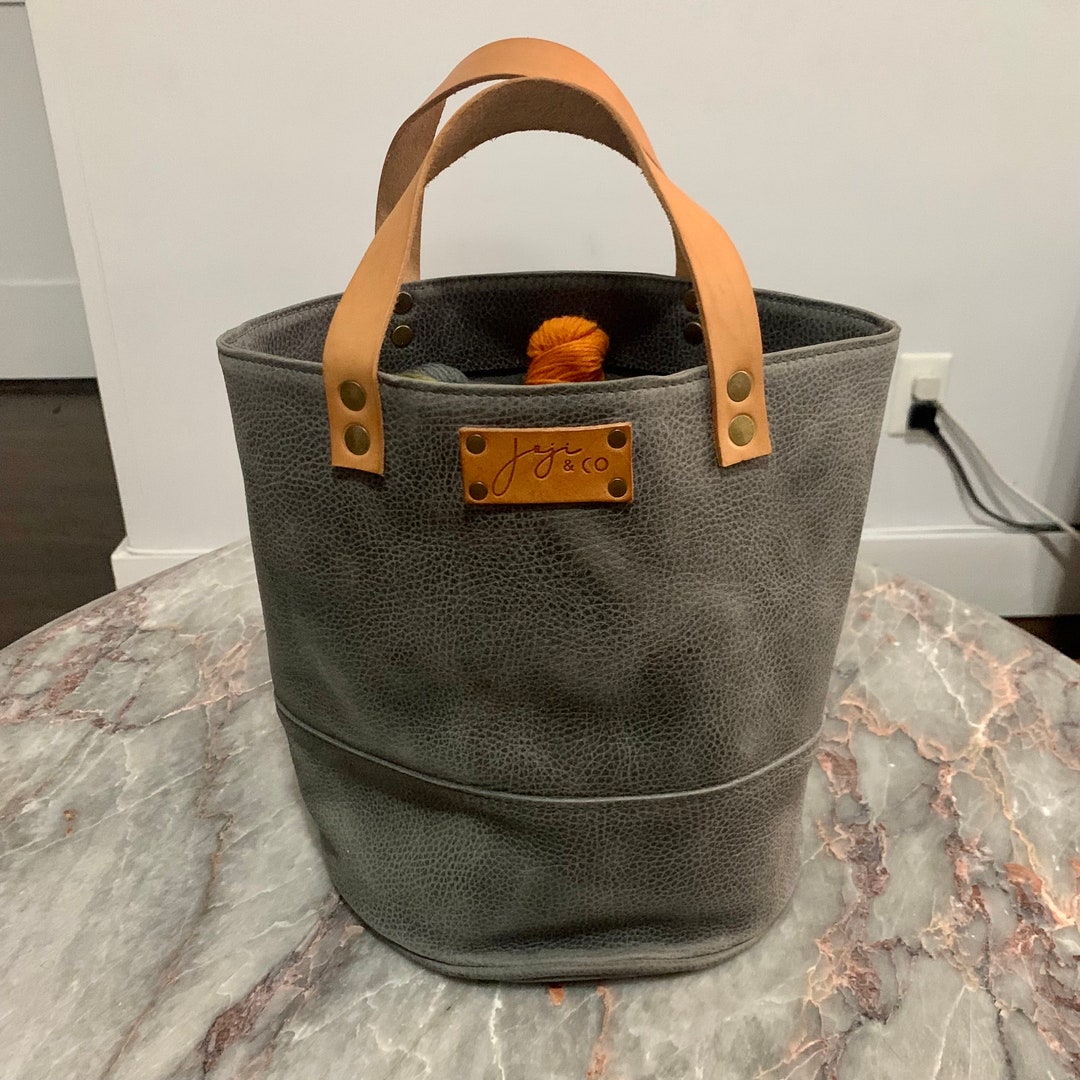 Joji & Co Slate Gray PAMPA Bucket Project Bag - Etsy