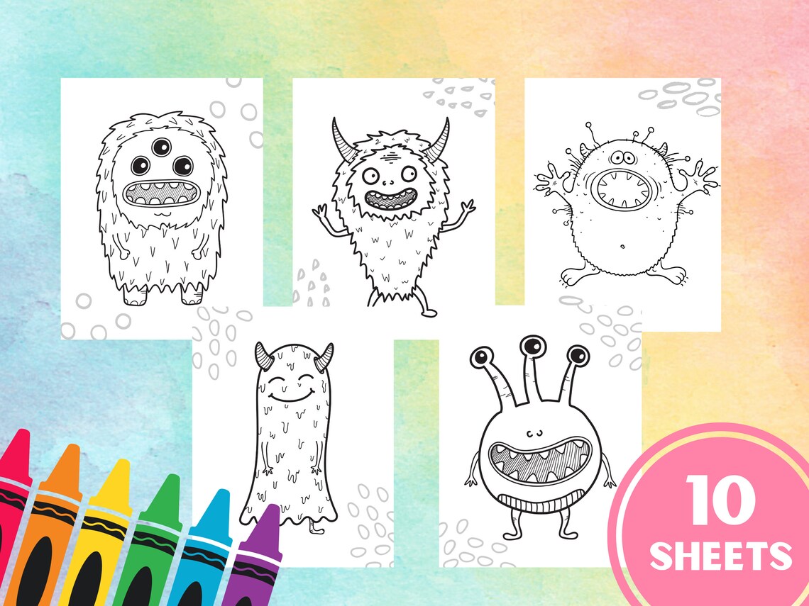 Printable Colouring Pages Monster Colouring Sheets Monster Theme ...