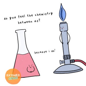 Chemistry Valentine's Day Love Card, Chemistry Between Us Bunsen Burner ...