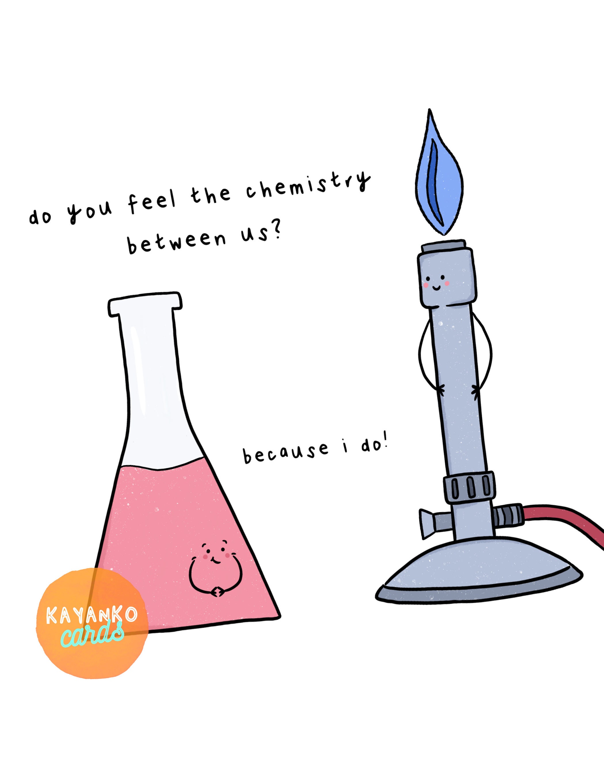 Chemistry Valentine's Day Love Card, Chemistry Between Us Bunsen Burner ...