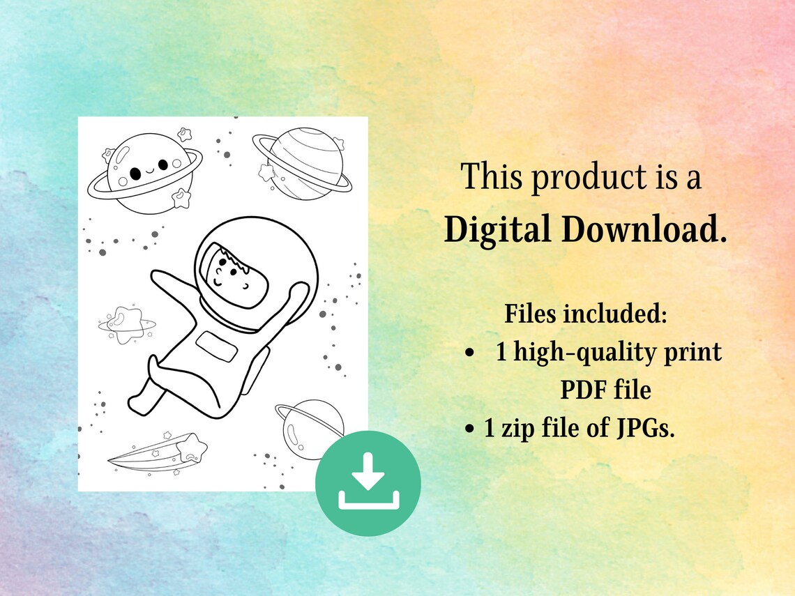 Printable Coloring Page for Kids Space Colouring Page Astronaut ...