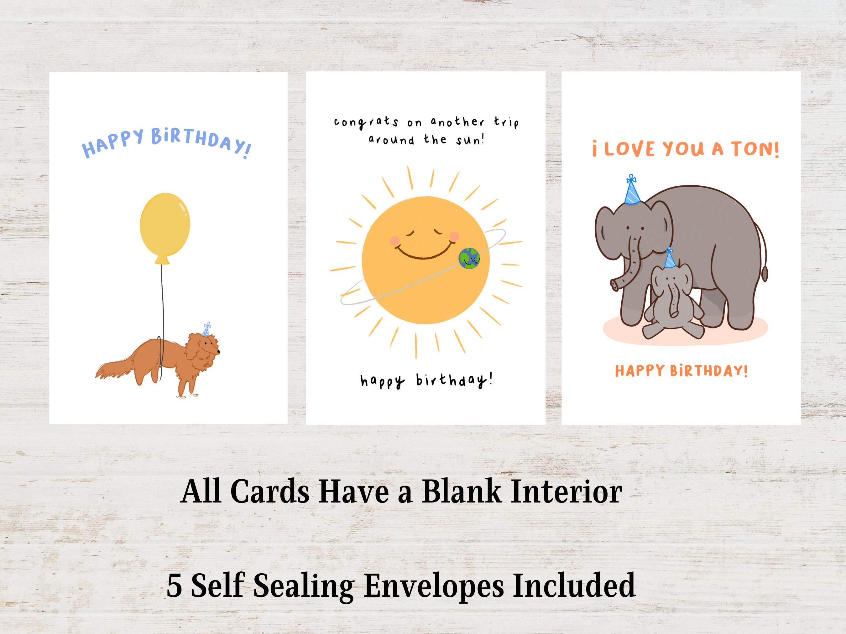Birthday Card Pack of Generic Birthday Cards Bundle of Blank - Etsy