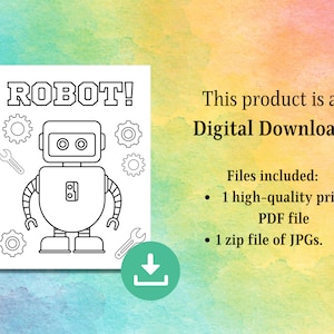Robot Colouring Sheets for Kids Printable Robot Activity Page Kids ...