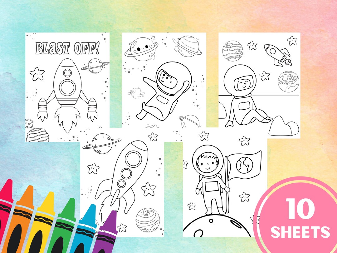 Printable Coloring Page for Kids Space Colouring Page Astronaut ...