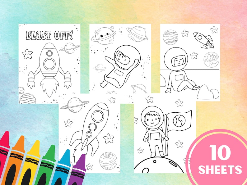 Printable Coloring Page for Kids Space Colouring Page Astronaut ...