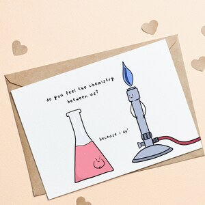 Chemistry Valentine's Day Love Card, Chemistry Between Us Bunsen Burner ...