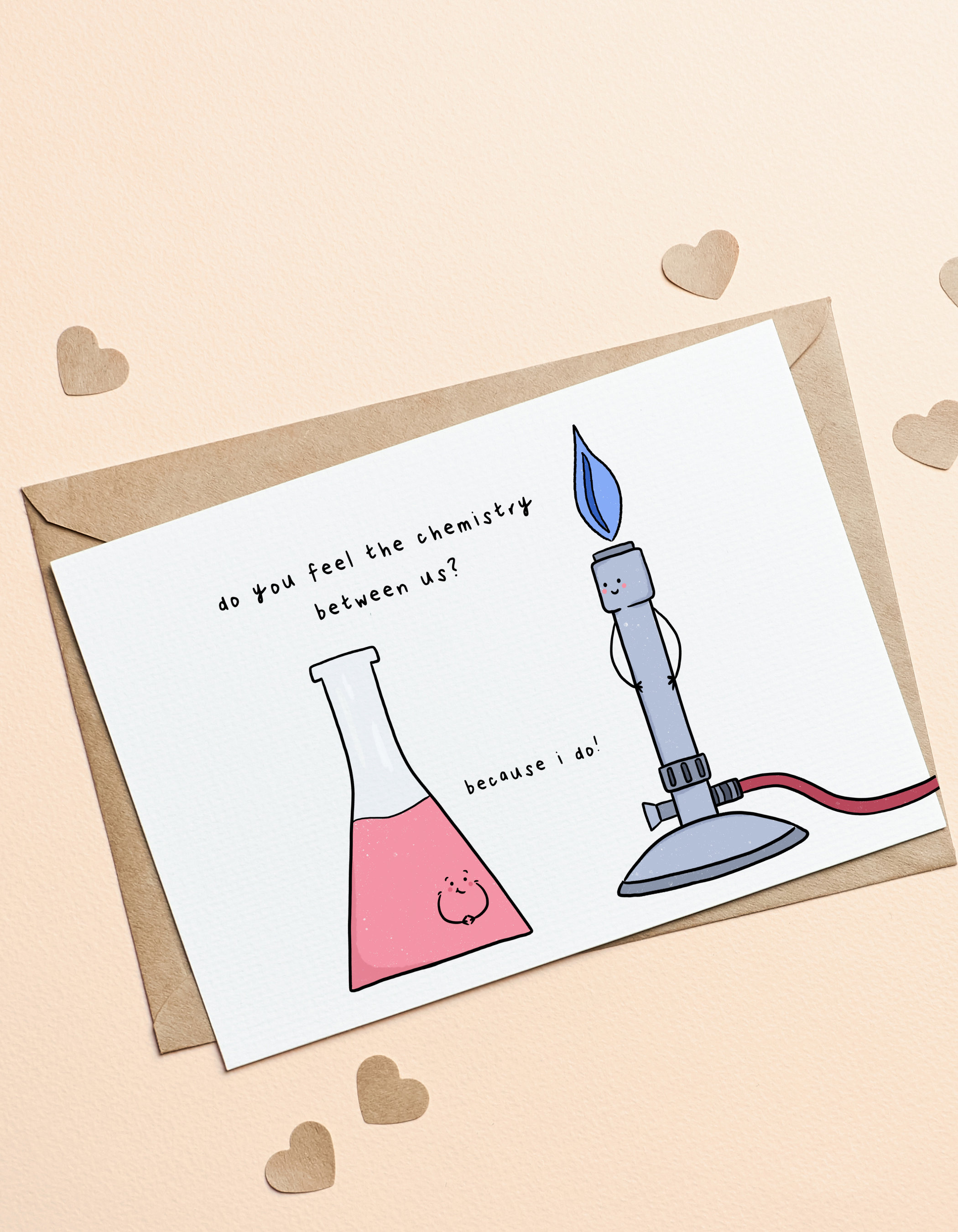 Chemistry Valentine's Day Love Card, Chemistry Between Us Bunsen Burner ...