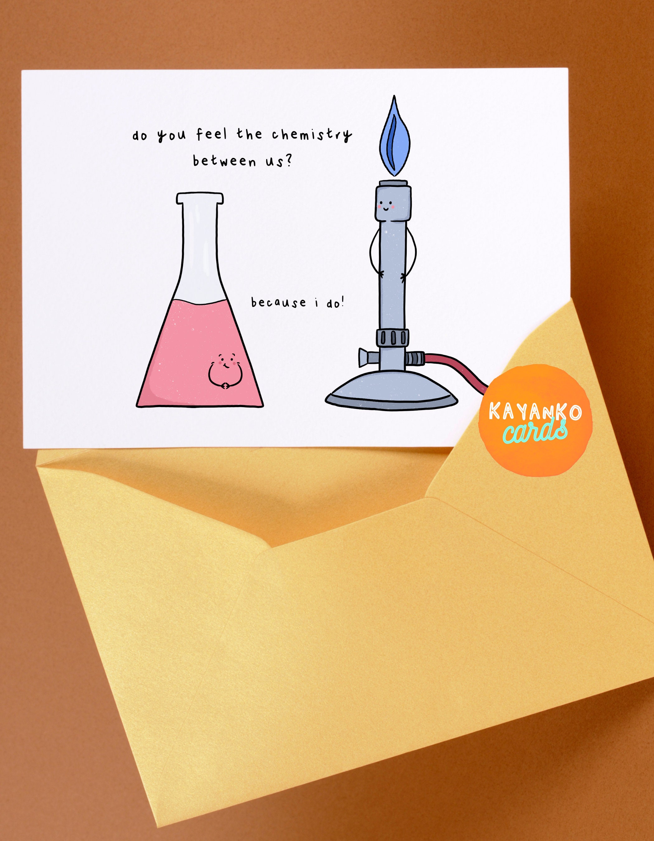 Chemistry Valentine's Day Love Card, Chemistry Between Us Bunsen Burner ...