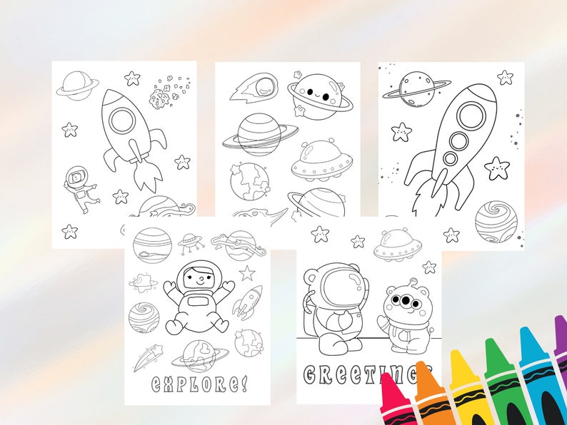 Printable Coloring Page for Kids Space Colouring Page - Etsy UK