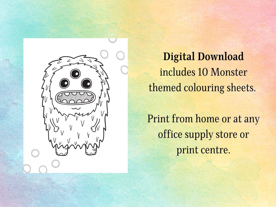 Printable Colouring Pages Monster Colouring Sheets Monster Theme ...