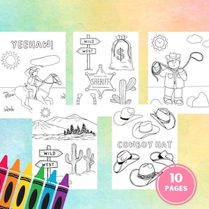 Cowboy Colouring Pages for Kids Cowboy Themed Activity Sheets Printable ...